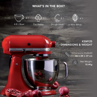 KitchenAid Artisan Tilt-Head Stand Mixer (4.8L) 5KSM125 | Shopee Malaysia