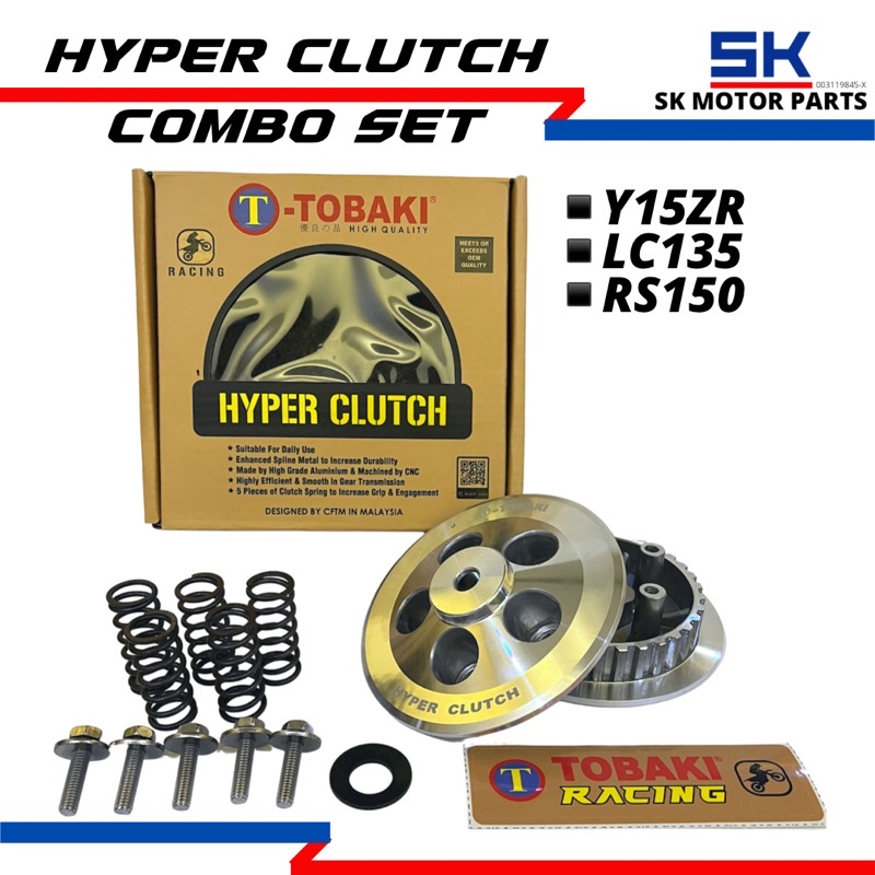 Racing Hyper Clutch Y15ZR/LC135/RS150 TOBAKI(TOBAKI CLUTCH SET HYPER CLUTCH LC135 Y15ZR RS150 RS ...