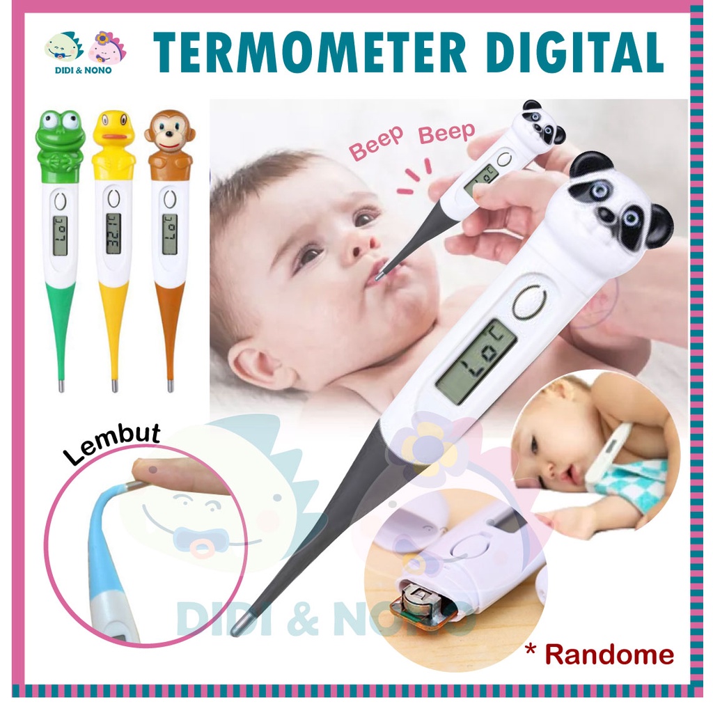 Digital Thermometer with Beeper Cek Suhu Badan Bayi Demam simple senang ...