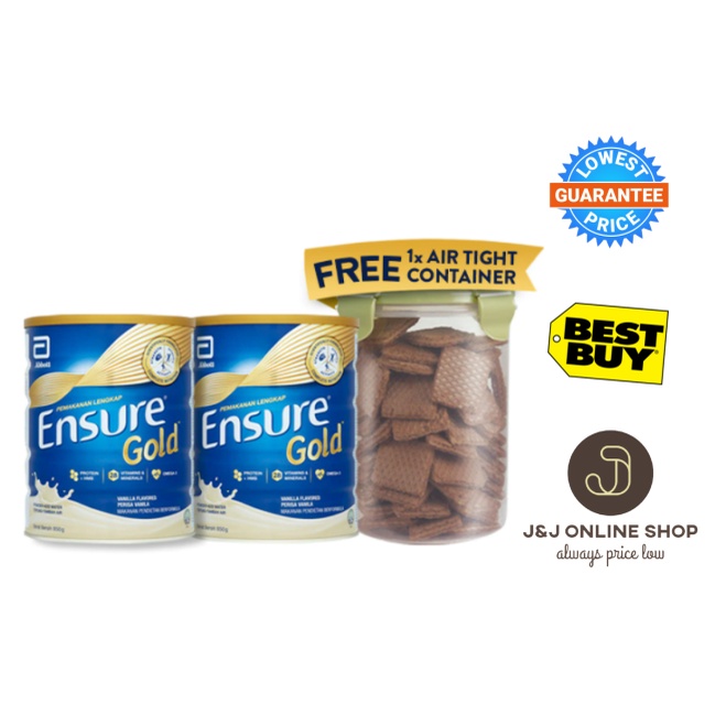 Ensure Gold Vanilla 850g x 2tins free Air Tight Container | Shopee Malaysia