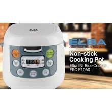 ELBA ERC-E1060(WH) 1.0L Digital Rice/Porridge Cooker (Non-Stick Pot ...