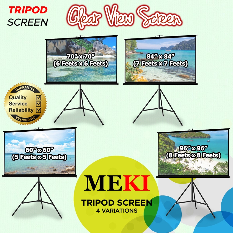 MEKI High Quality Solid Series Tripod Projector Screen Matte White For ...