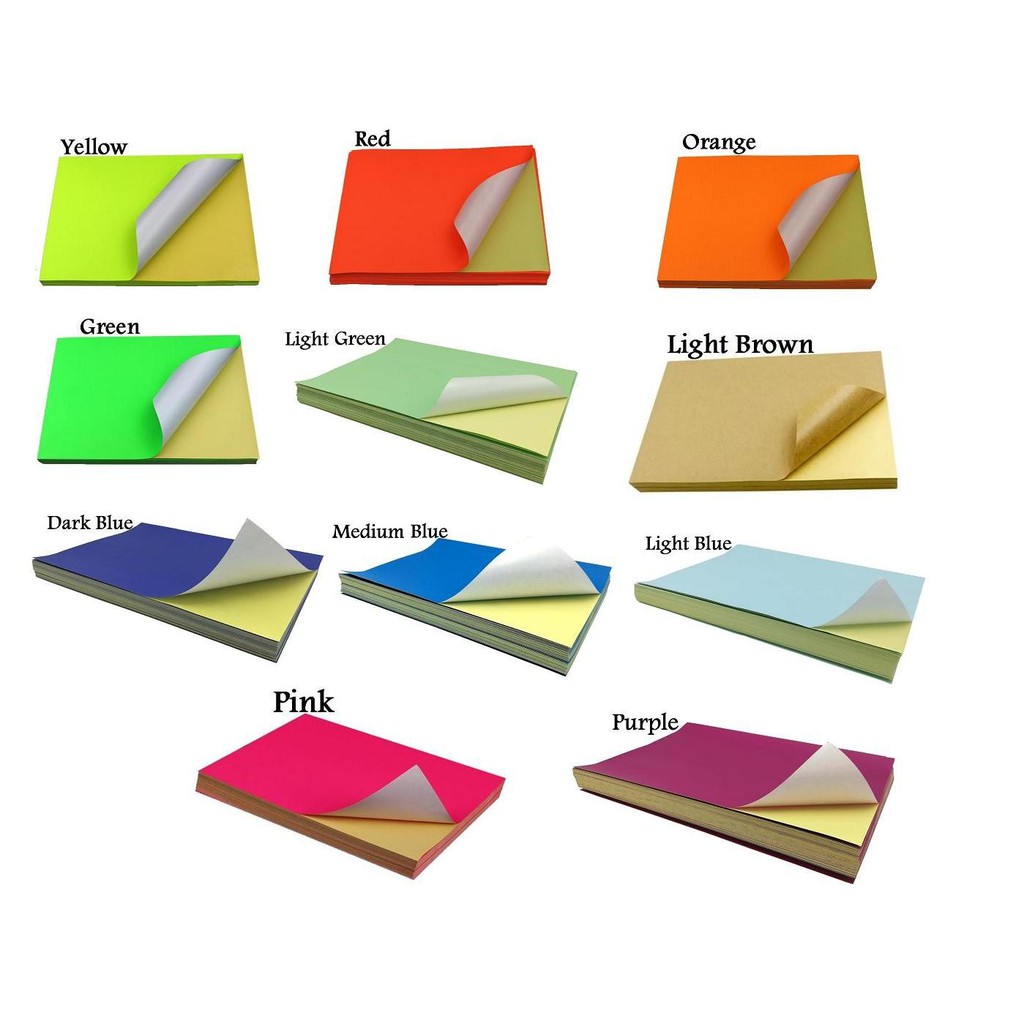 A4 Color Simili Paper Sticker 80gsm (100sht) / Various Colors | Shopee ...