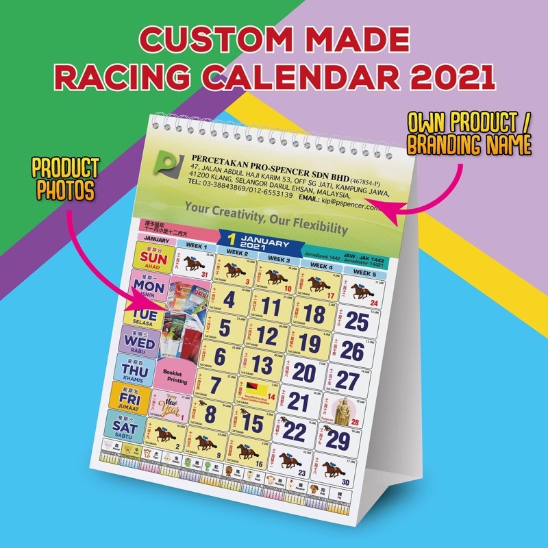 Custom Made Racing Table Calendar 2021 Shopee Malaysia