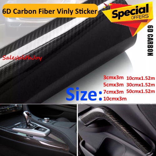 SalesWithJoy 6D Carbon Fiber Sticker Carbon Vinyl Sticker Film Wrap ...