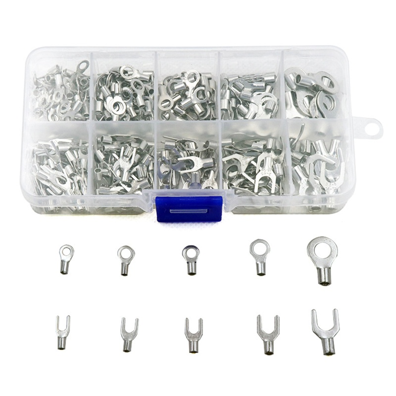 PCF* 320 PCS Non-insulated Ring Fork U-type O-type Terminals Wire Crimp ...