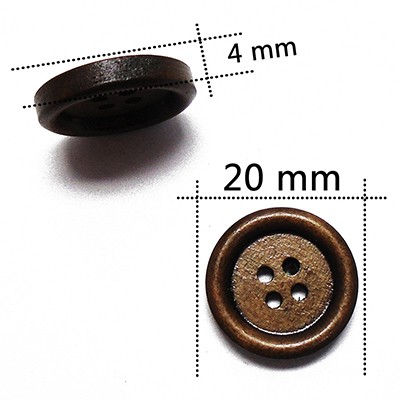 20 mm - Classic Wooden Button / Butang Kayu _BAA105 | Shopee Malaysia