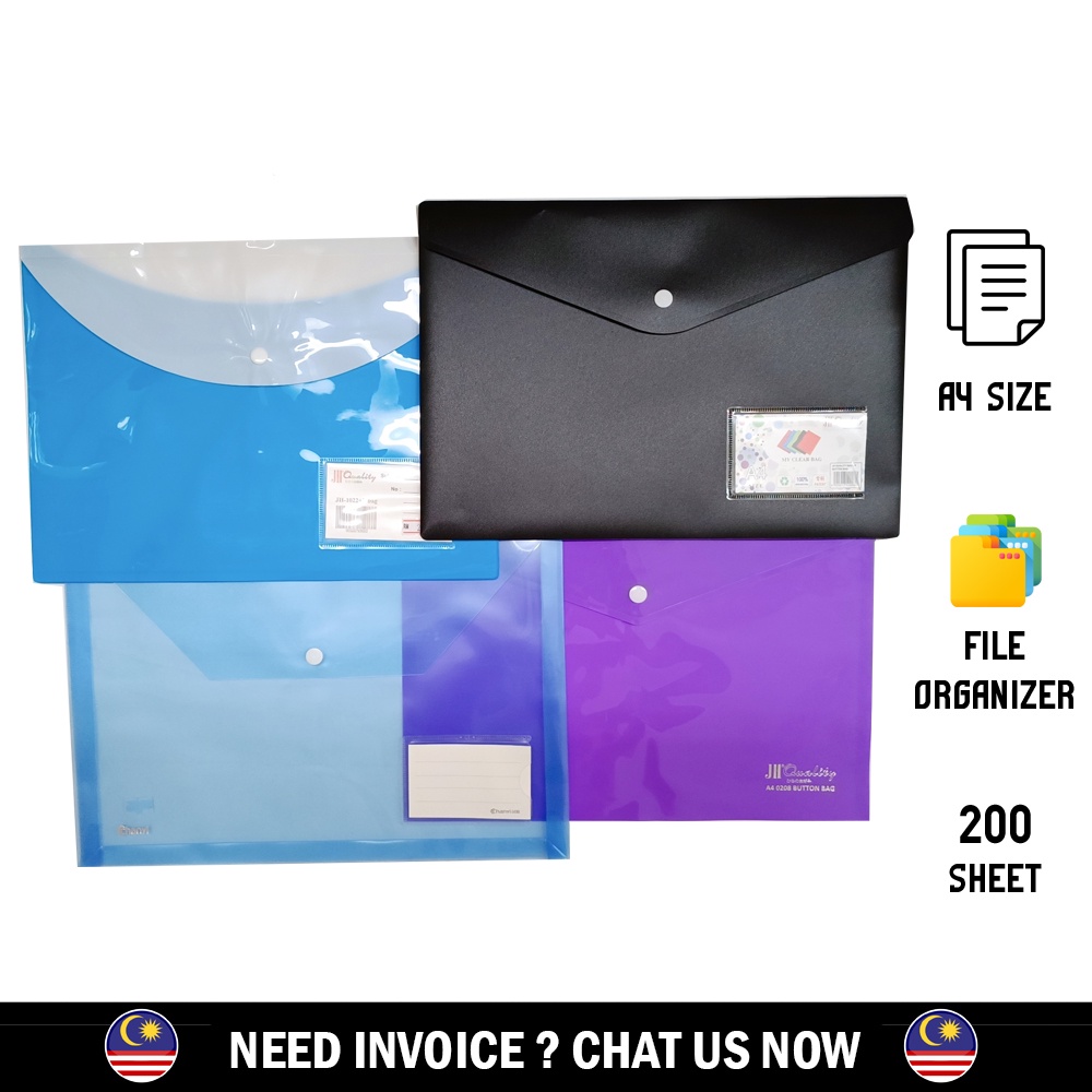 PP Clear Pocket File Holder A4 Size String File / Extra Thick - 5 ...