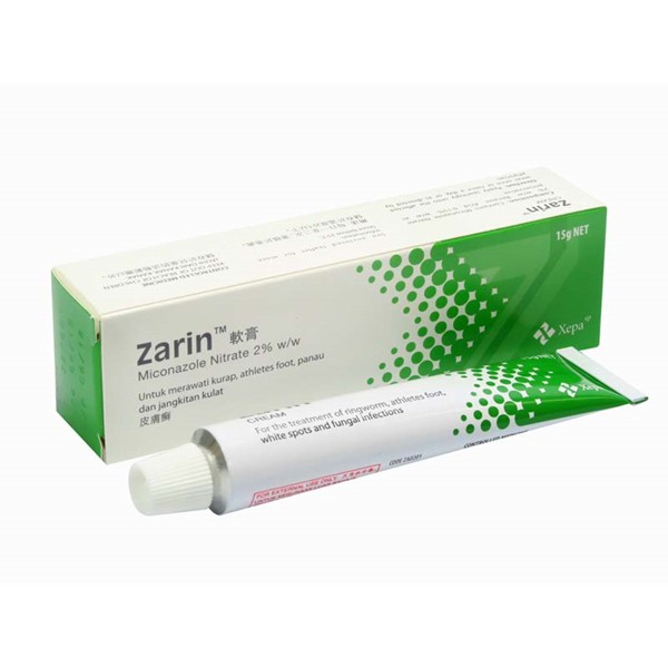 Zarin 2% cream 15g / miconazole nitrate 0.02 / ringworm / atheletes ...