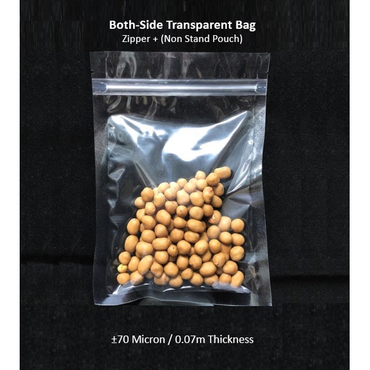 (50pcs) Both-Side Transparent Zipper Bag / Transparent Bag with zipper ...