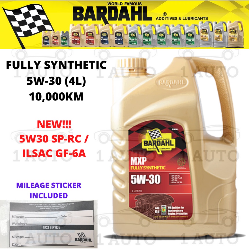 (PROMO!!) GENUINE BARDAHL ENGINE OIL 5W-30 FULLY SYNTHETIC 4L 5W30 ...