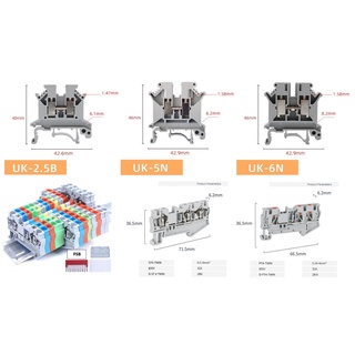 Power Distribution DIN Rail Universal Terminal Blocks Screw Panel Mount UK2.5B UK3N UK5N UK6N ...