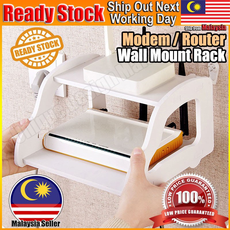 Wall rack Router Modem Xiaomi Unifi Tenda Prolink TP-Link Storage Rack ...