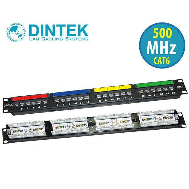 DINTEK 24 PORT CAT6 1U UNSHIELDED PATCH PANEL (1402-04011) | Shopee ...