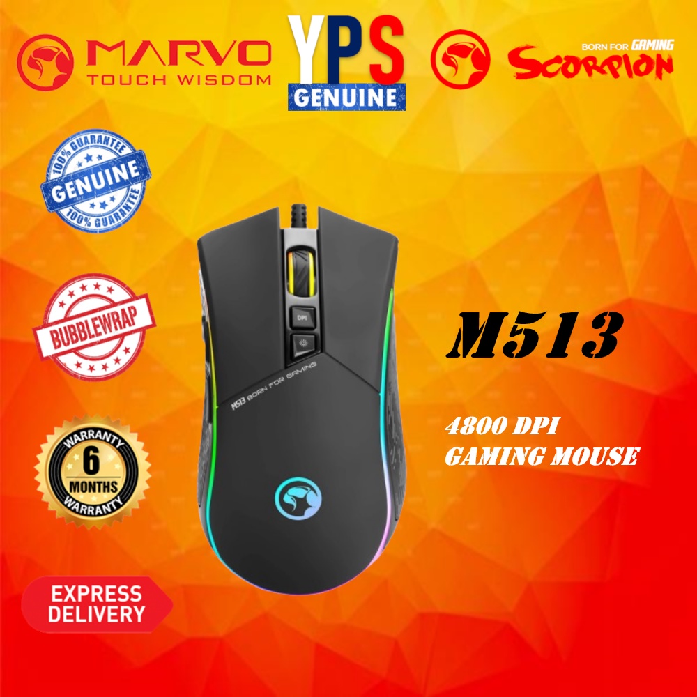 MARVO M513 4800 DPI GAMING MOUSE WITH RGB LIGHTING - [24H SHIP OUT ...