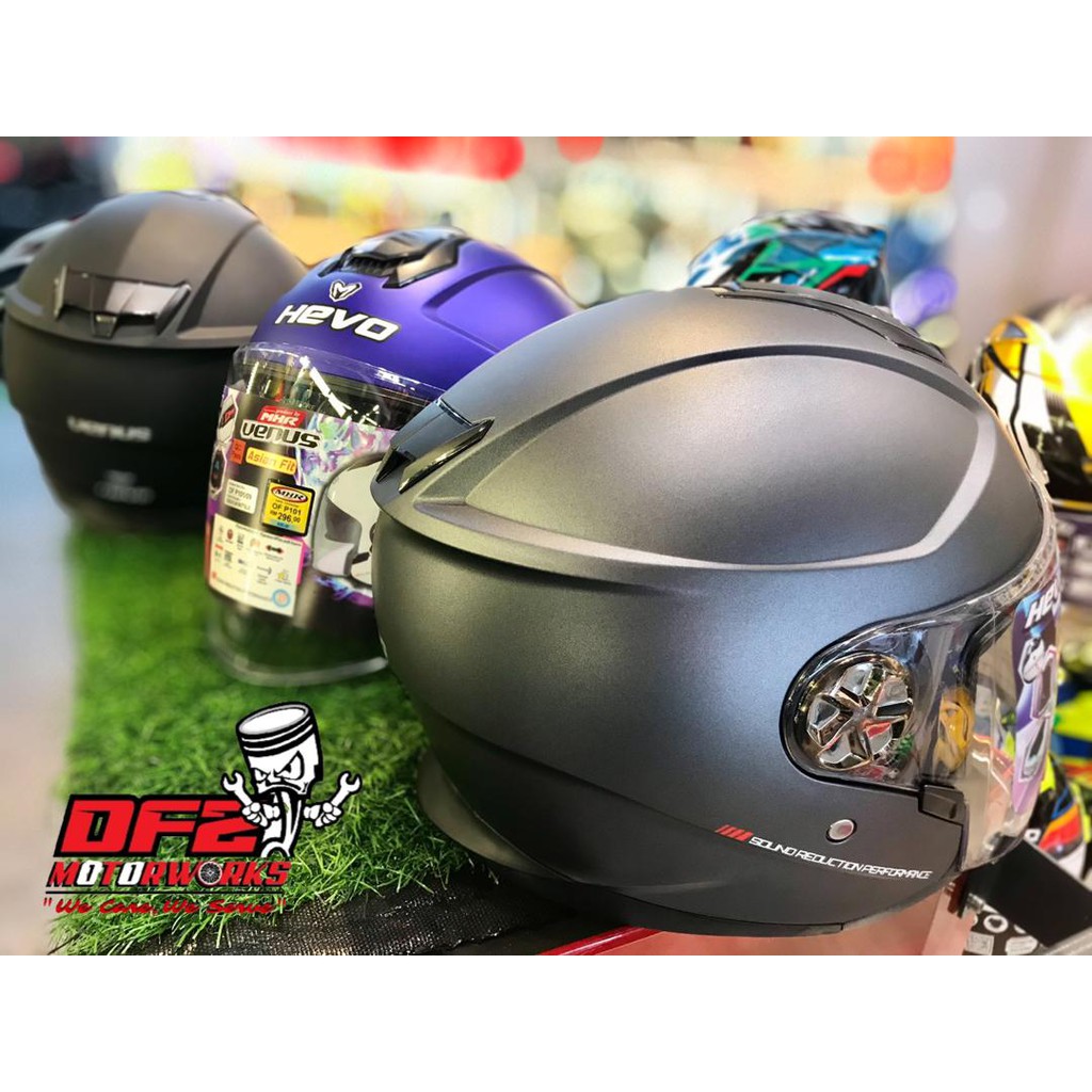 HEVO HELMET OF P101 MATT BLACK/MATT GREY/MATT BLUE | Shopee Malaysia