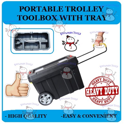 PORTABLE TROLLEY TOOLBOX WITH TRAY TOOL BOX STORAGE ORGANISER WORK ...