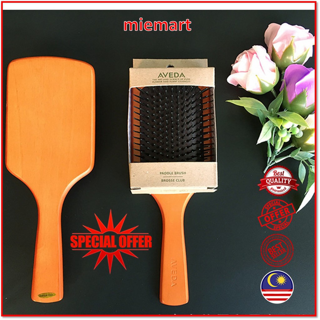 Sikat Rambut Aveda Anti Gugur/Wooden Paddle Brush Air Cushion Massage ...