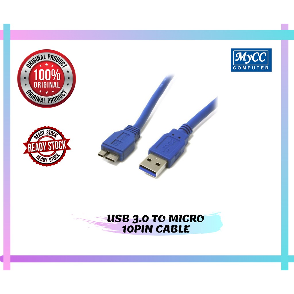 USB 3.0 To Micro 10Pin Cable - MYCC | Shopee Malaysia