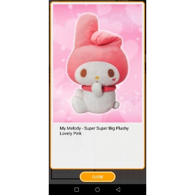 My Melody - Super Super Big Plushy Lovely Pink (Toreba Japan) | Shopee ...