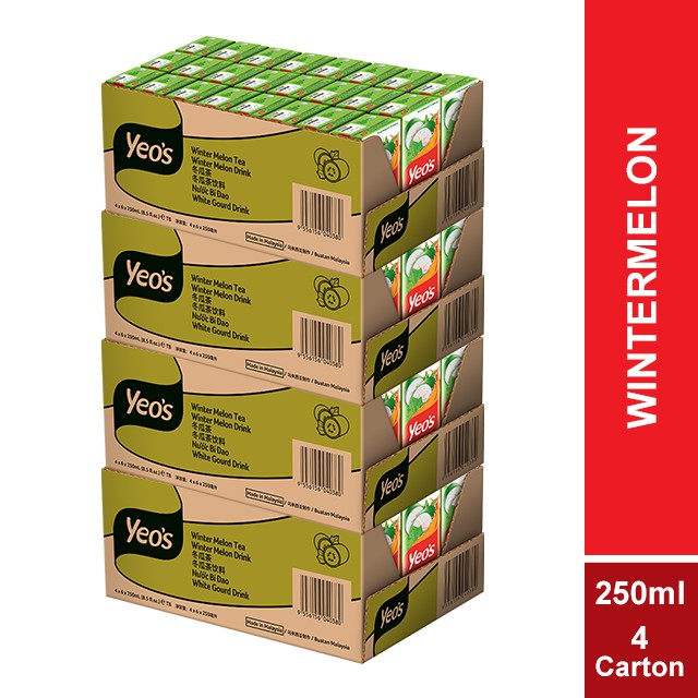 YEO'S Asian Drink Wintermelon Tea Tetra Box (24 x 250ml) x 4 Carton [KL ...