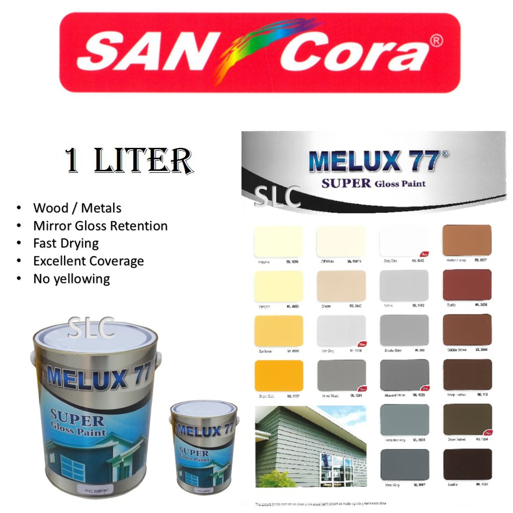SANcora Melux 77 Super Gloss Paint @ 1Liter (Wood / Metal surfaces) Cat ...