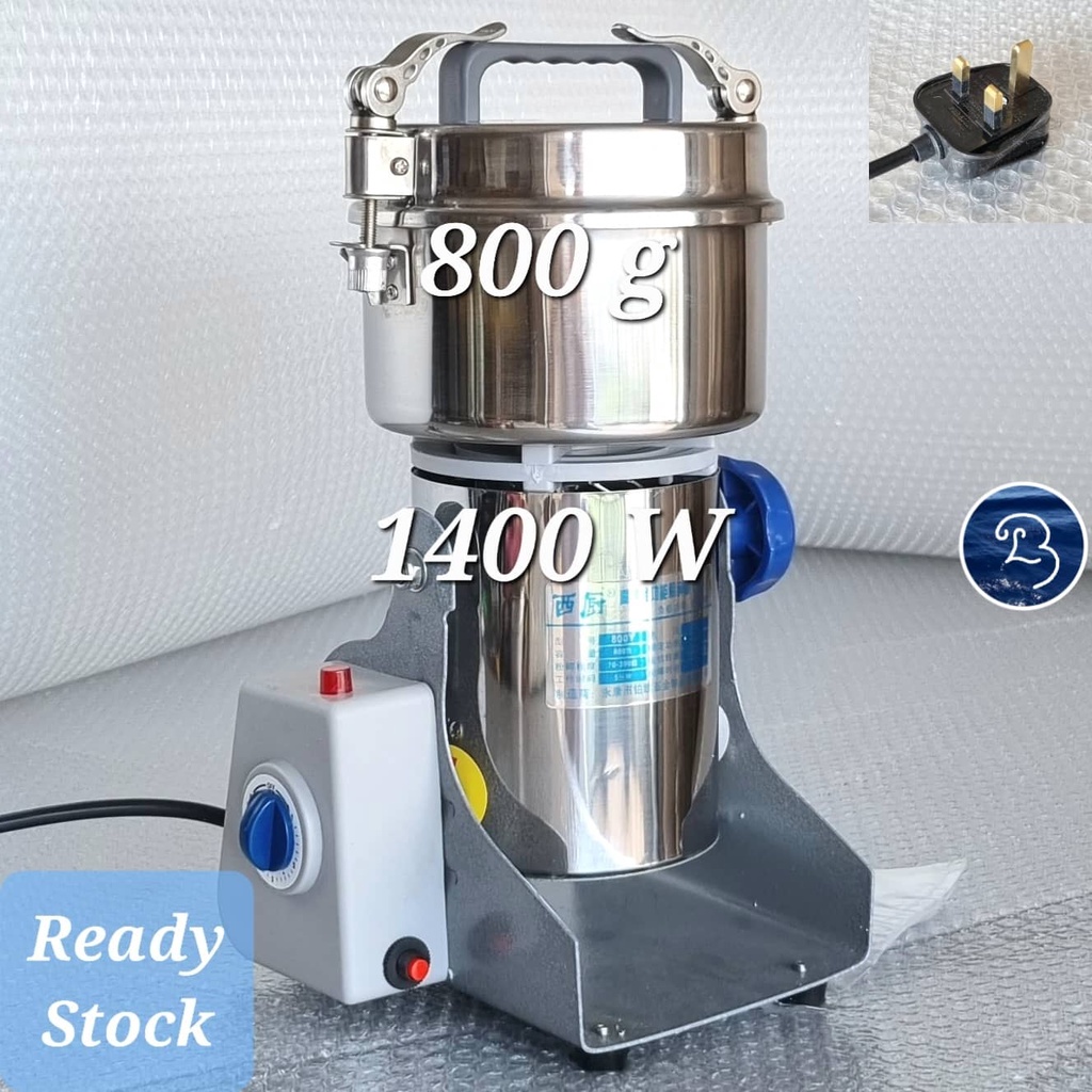 Heavy Duty Commercial Stainless Steel Powder Grinder with 800 g, Extra ...