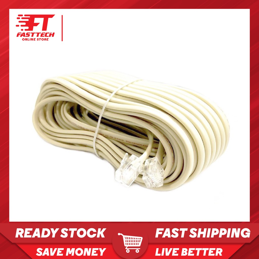 RJ-11 Pin to Pin Cable for Telephone Cable Extension Home Telekom Wire ...