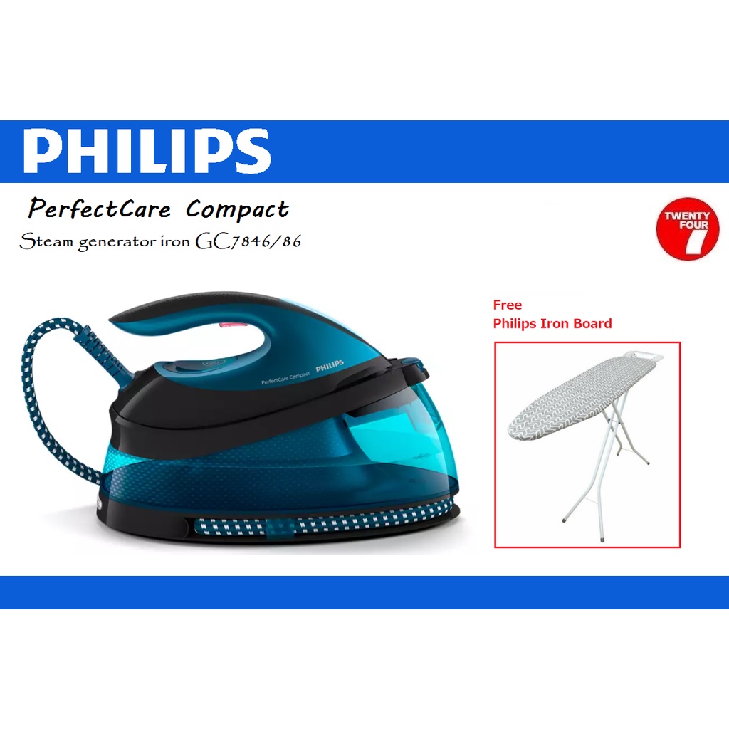 PHILIPS PerfectCare Compact Plus Steam Generator Iron GC7846/86 ...