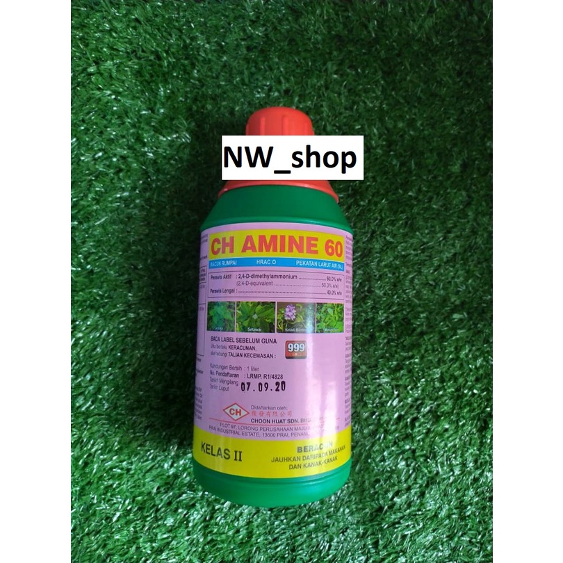 AMINE 60 1LITER / 2,4-D dimethylammonium 60%/ RACUN RUMPAI ( DAUN LEBAR ...