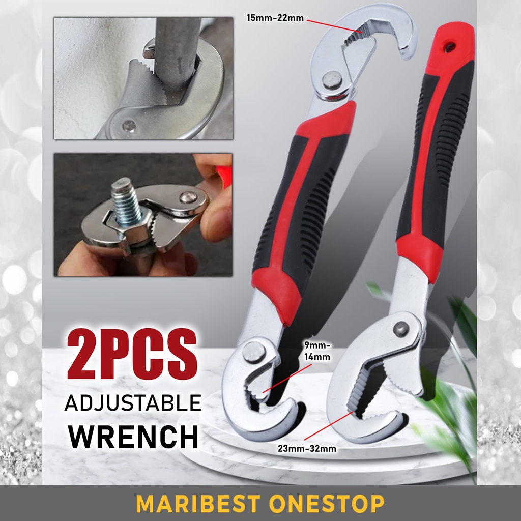 2PCS MULTI-FUNCTION UNIVERSAL QUICK SNAP ADJUSTABLE WRENCH - 12 INCH OR ...