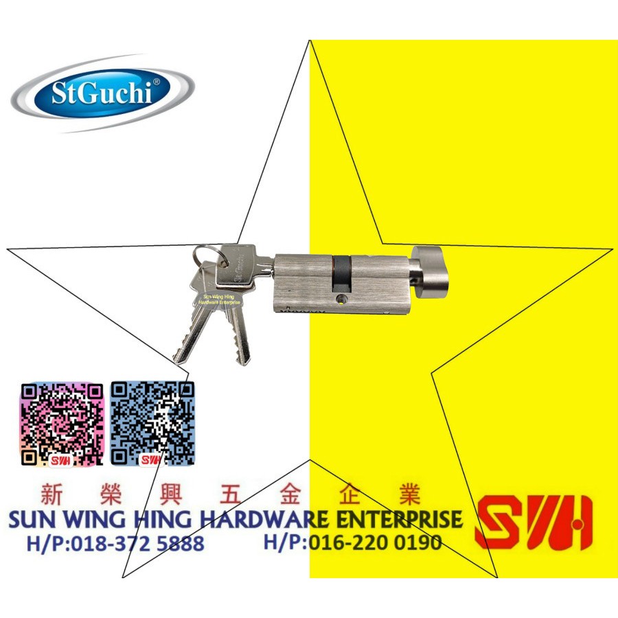 St guchi sgep s3535 70mm thumbturn & key profile cylinder | BeeCost