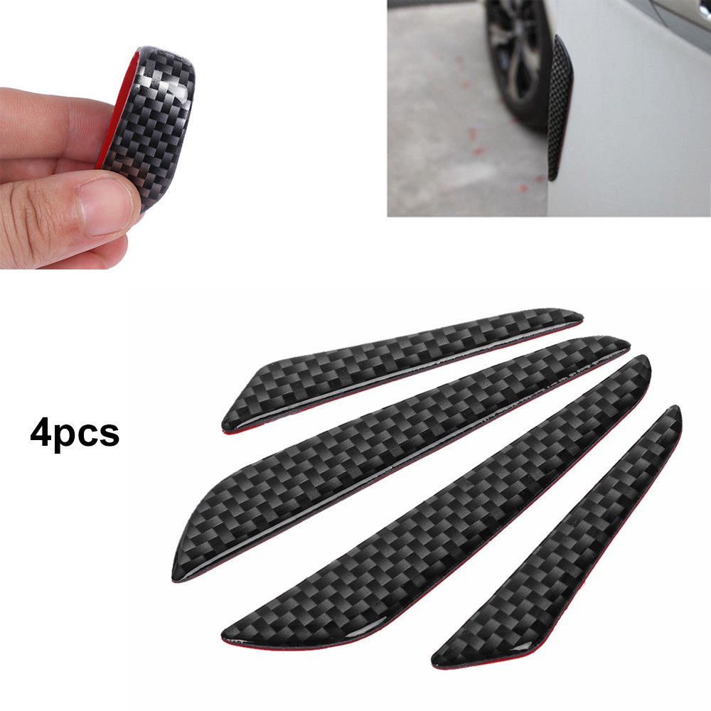 4PCS Carbon Fiber Car Side Door Edge Protection Guards Trim Sticker ...