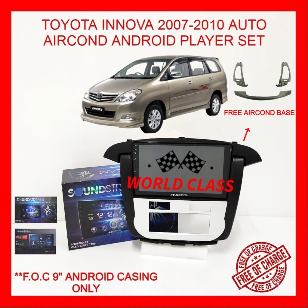 TOYOTA INNOVA 2007-2010 ( AUTO AIRCOND ) 9" SOUNDSTREAM ANDROID IPS ...