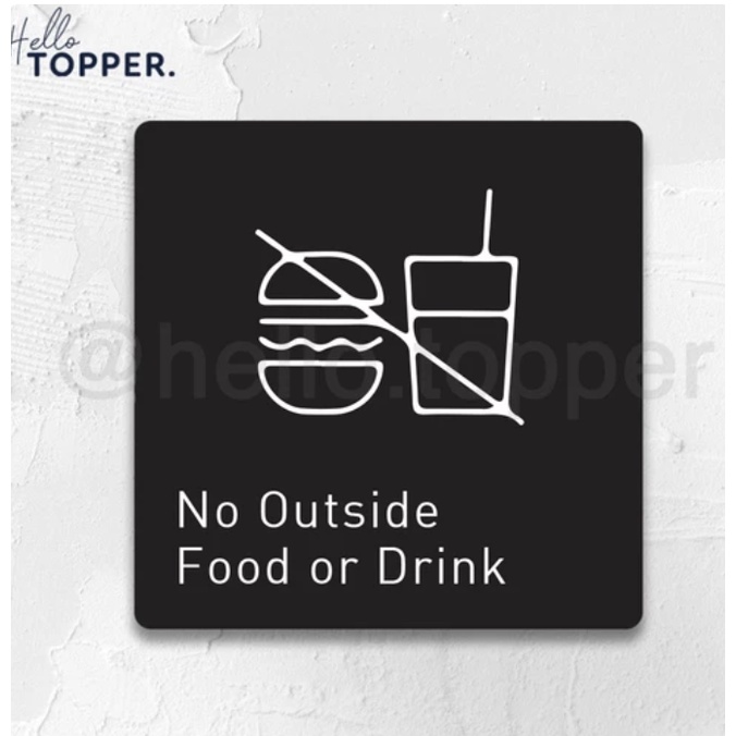 Acrylic Sign No Outside Food Drink| Acrylic Sign Board | Sign UV Print ...