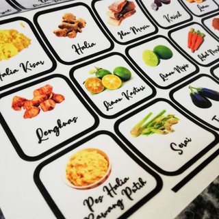 Sticker Dapur /Kitchen/Rempah Ratus Murah Kalis Air Transparent ...