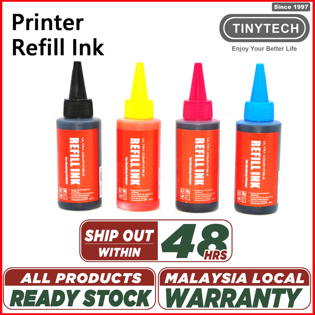 INK REFILL CONTINUOUS INK SUPPLY SYSTEM CISS REFILL INK 100ML Tinytech ...