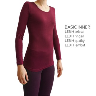 Long Sleeves Inner Baju Lengan Panjang (Muslimah) - Stretchable & Soft ...