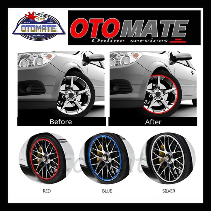 8M Car Wheel Rim Sticker Chrome Wheel Decoration Auto Tire Rims Plated ...