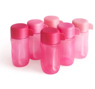 Tupperware Pink Mini Eco Bottle 90ml Set (4) With Pink Mesh Bag ...