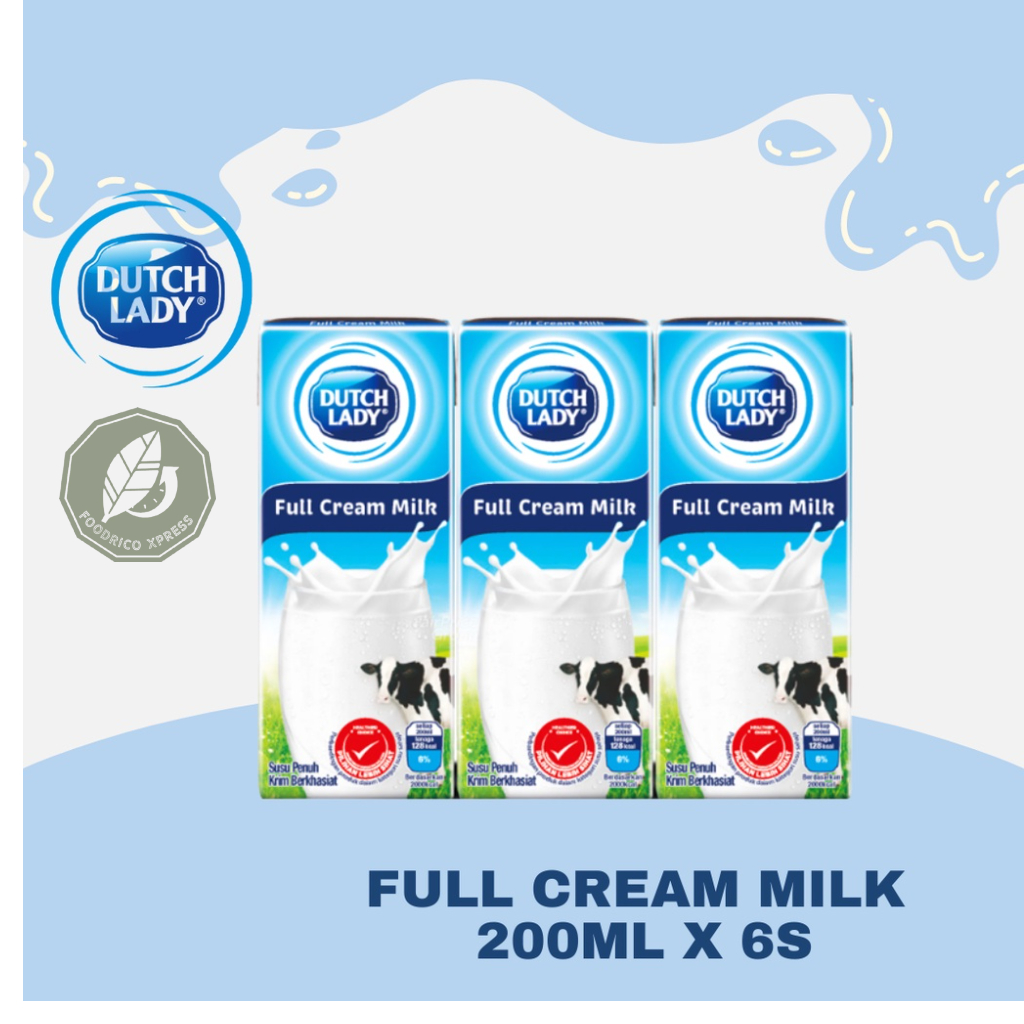 DUTCH LADY UHT FULL CREAM 200ml x 6s | Shopee Malaysia