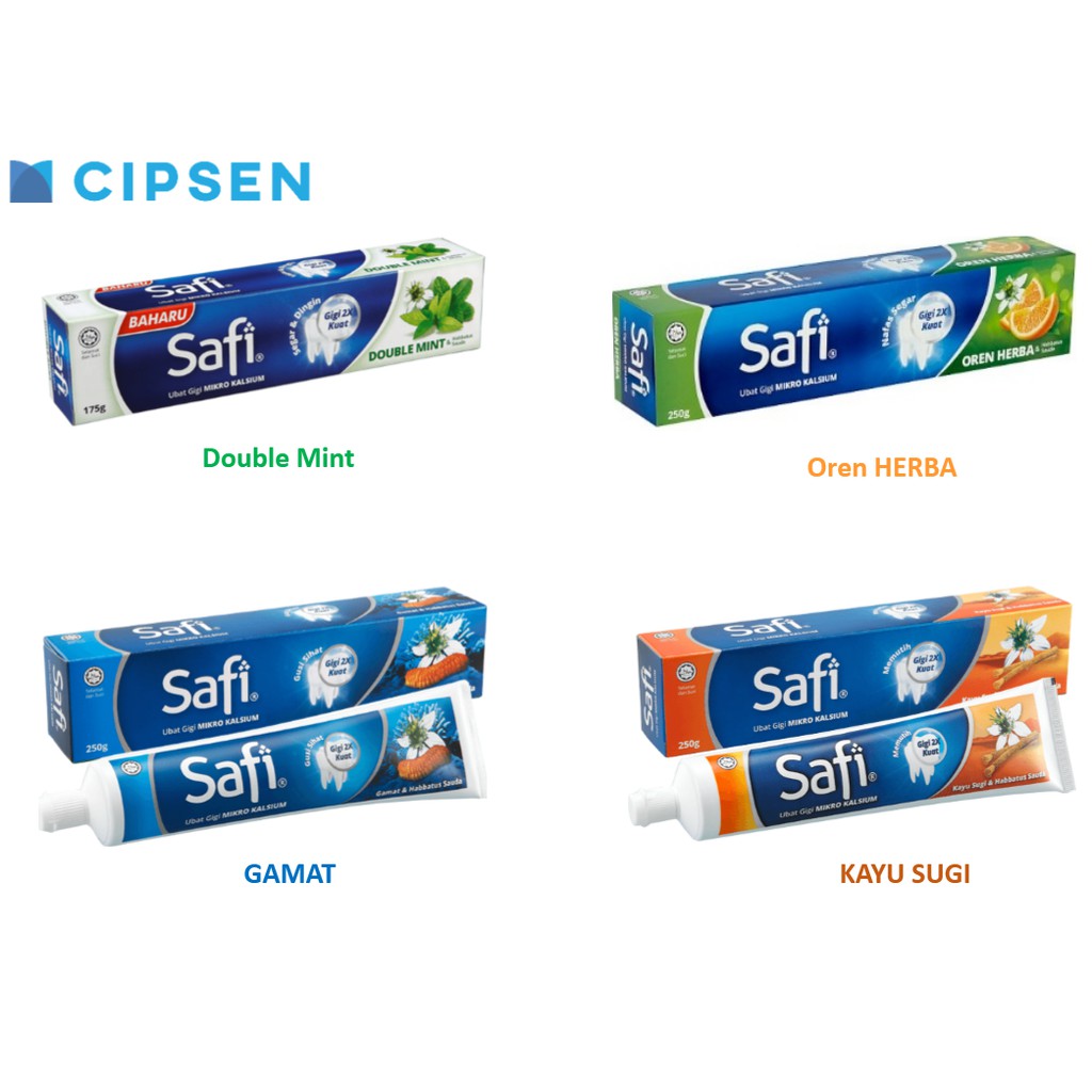 Safi Micro Calcium Toothpaste/Ubat Gigi 75g (Double Mint,Gamat,Kayu ...