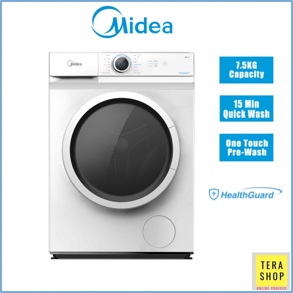 Midea MF100W75 Front Load 7.5kg Washing Machine Mesin Basuh | Shopee ...