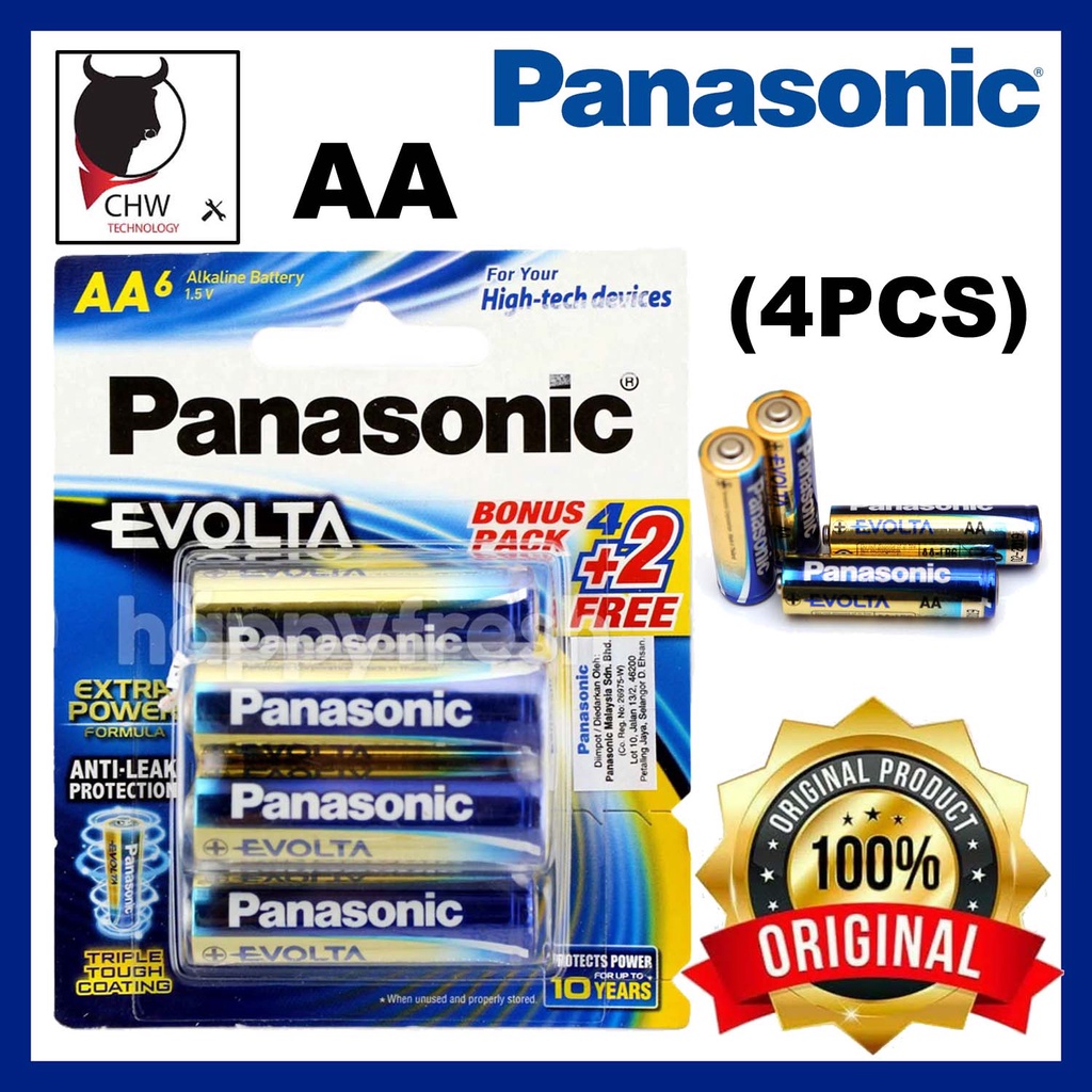 PANASONIC ORIGINAL MALAYSIA EVOLTA BATTERY AA / AAA SIZE (4PCS PER PKT) | Shopee Malaysia