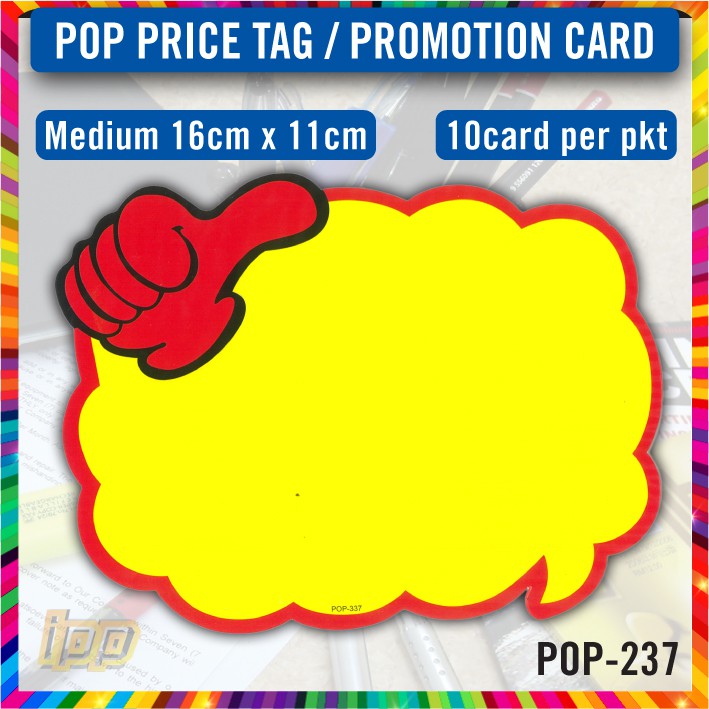 POP Price Tag Promotion Cards / Thumbs Up Pop Price Tags / Jualan Tag ...