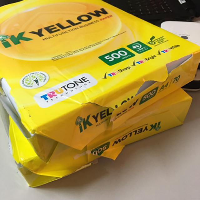 Ik Yellow Copier Paper A4 (70gsm x 500's) | Shopee Malaysia