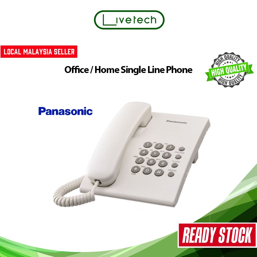 LiveTech Panasonic KX-TS500ML Single Line Telephone-White (House & Office Use) - Ready Stock ...