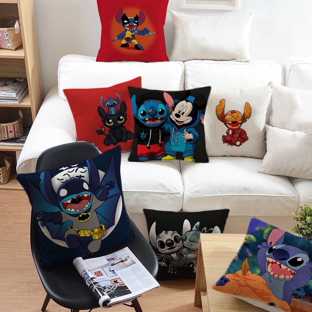 Anime Lilo & Stitch Linen Pillow Sofa Car Bed Sofa Cute Pillow Cushion ...