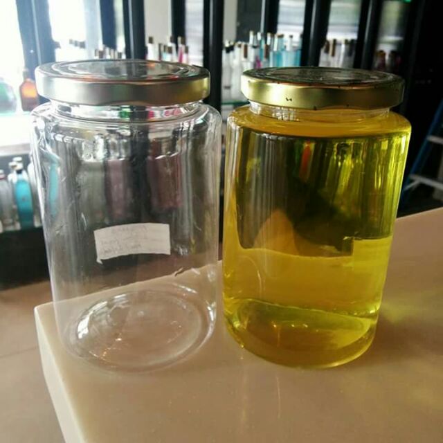 (45pcs) Plastic Jar 600ml Balang Plastik kosong Gold and silver cap ...