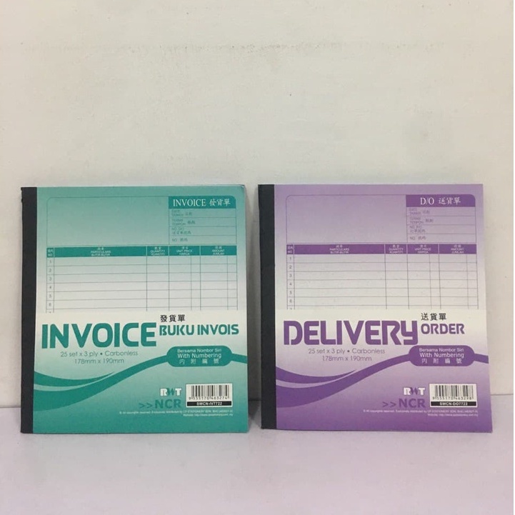 BUKU INVOICE / DELIVERY ORDER RWT NCR 3PLY X 25' 178MM X 190MM | Shopee ...